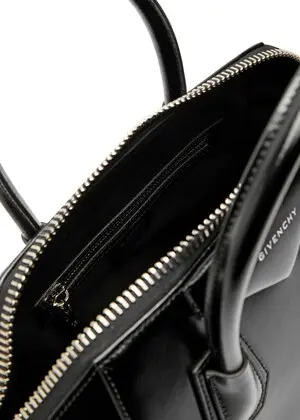 Givenchy Antigona Glossed Leather Top Handle Bag - Black