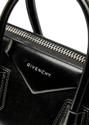 Givenchy Antigona Glossed Leather Top Handle Bag - Black