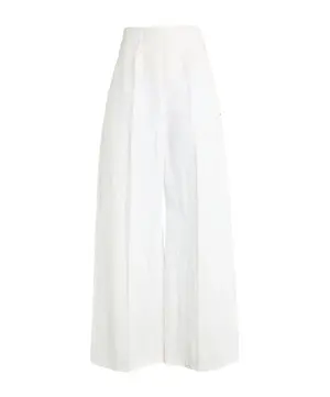 Sportmax Plain Colour Wide-leg Trousers - White
