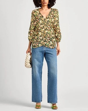Marni Floral Print Long-sleeve V-neck Top