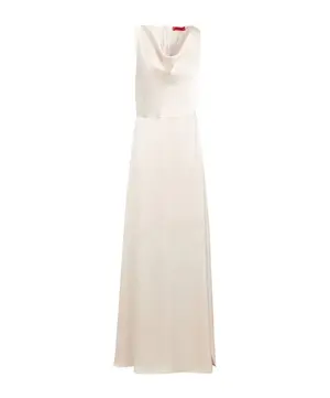 MAXCO. Sleeveless Maxi Dress With Draped Neckline And Side Slit