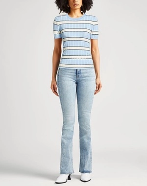 Rag & Bone Striped Knitted Short Sleeve Sweater