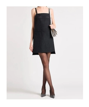 Max Mara Sleeveless Square Neck Flannel Dress