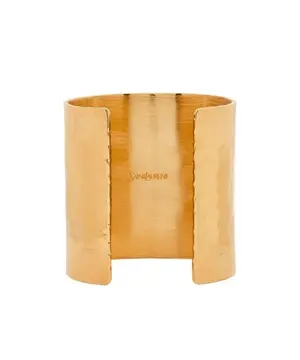 Saint Laurent Logo Hammered Cuff