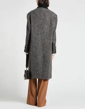 Marni Single-breasted Herringbone Flannel Coat