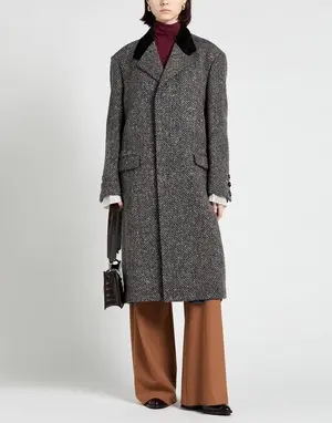 Marni Single-breasted Herringbone Flannel Coat