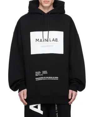Balmain Drawstring Logo Printed Hoodie