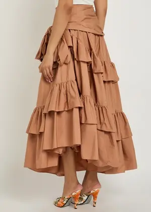 Chloé Tiered Cotton-poplin Maxi Skirt