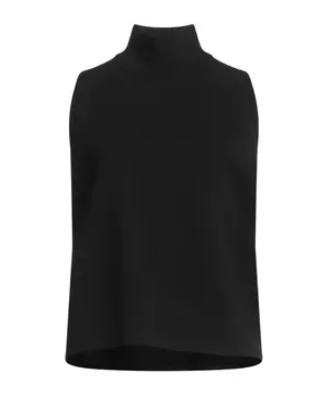 Max Mara Solid Sleeveless Turtleneck Knit - Black