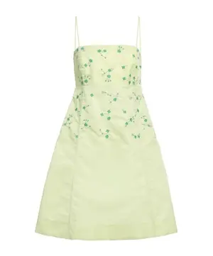 GANNI Sleeveless Embroidered Flared Dress