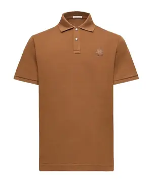 Moncler Logo Patch Cotton Piquet Polo Shirt
