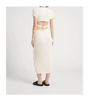 MAXCO. Max&co. Ribbed Knit Dress With Cutout Detail