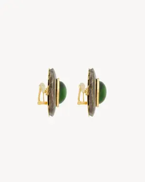 Saint Laurent Cabochon Earrings In Ceramic