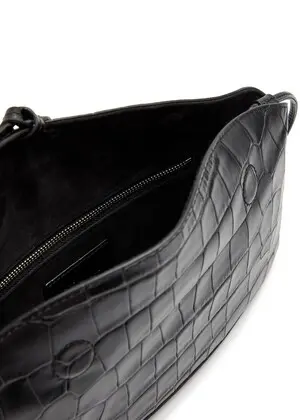 Staud Eve Crocodile-effect Leather Clutch