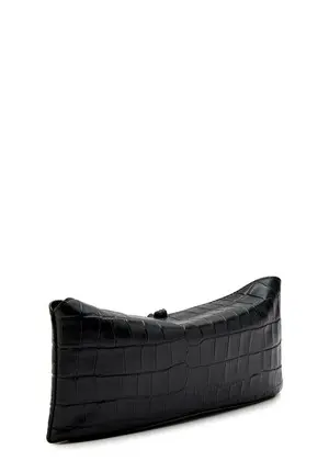 Staud Eve Crocodile-effect Leather Clutch