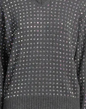 Sportmax Embellished V-neck Long Sleeve Knit Sweater