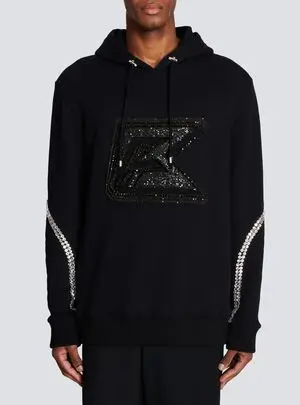 Balmain Embroidered Drawstring Hoodie