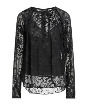 Rag & Bone Solid-color Georgette Top - Black