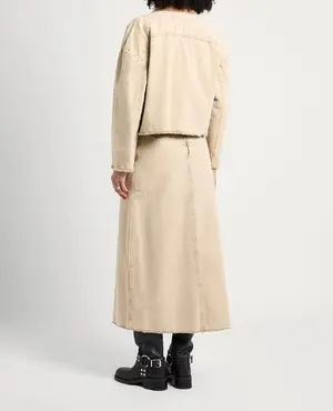 MAXCO. Flared Midi Skirt With Front Slit