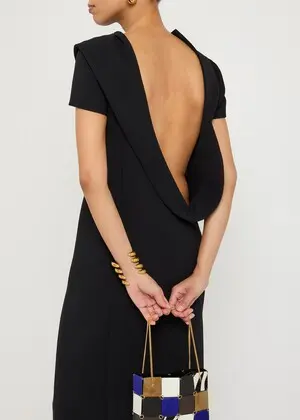 Khaite Draped Open-back Crepe Maxi Dress - Black