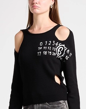 MAISON MARGIELA Printed Knit Sweater With Cut-out Details