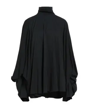 MAISON MARGIELA High Neck Long Sleeve Pleated Dress Top