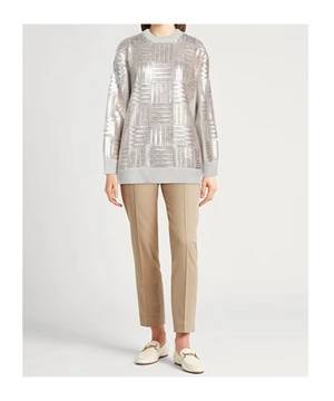 Max Mara Sequined Wool Crewneck Sweater - White