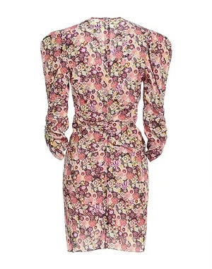 Isabel Marant Étoile Floral Print Gathered Long Sleeve Sheath Dress
