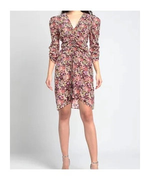 Isabel Marant Étoile Floral Print Gathered Long Sleeve Sheath Dress