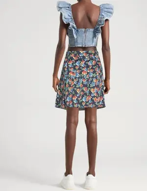 MAXCO. Max&co. Pleated Floral-print Mini Skirt