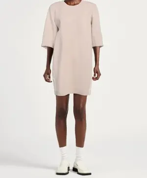 MAXCO. Crewneck Jersey Dress With 3/4 Length Sleeves