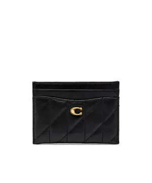 COACH Leather Card Holder - Black