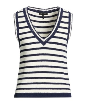 Rag & Bone Striped Knitted Vest - White