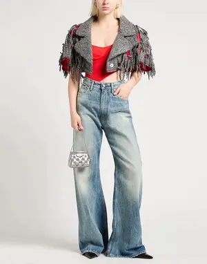 MAISON MARGIELA Wool Color-blocked Cape With Fringe