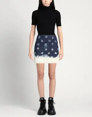 Marni Denim Floral Print Midi Skirt