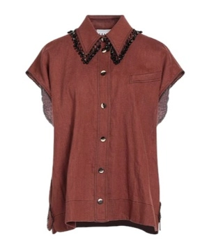 GANNI Appliquéd Classic Collar Shirt