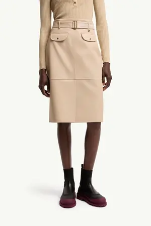 Moncler Knee-length Leather Skirt