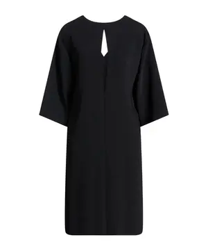 MAISON MARGIELA Crepe Crewneck Dress With Cutout - Black