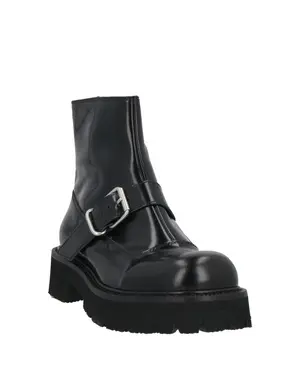 MAISON MARGIELA Glossed Leather Zip-up Buckled Block Heel Boots