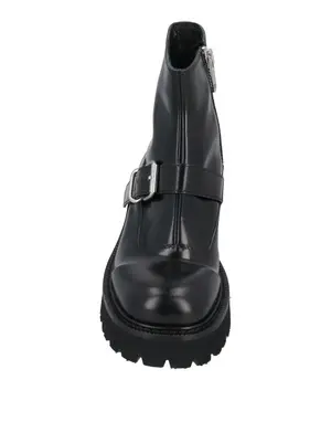 MAISON MARGIELA Glossed Leather Zip-up Buckled Block Heel Boots