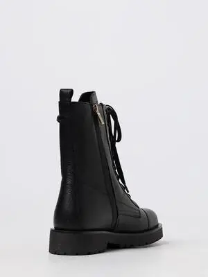 TWINSET Chain And Oval T Leather Combat Boots
