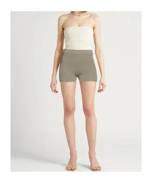 Max Mara Ribbed Knit Hotpants - Nude