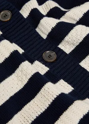 FRAME Striped Cotton Cardigan