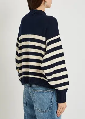FRAME Striped Cotton Cardigan