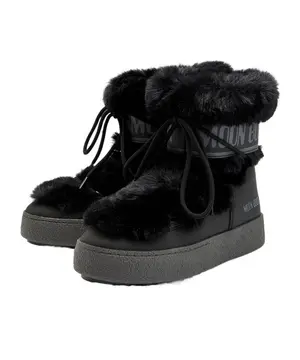Moon Boot Faux Fur Waterproof Lace-up Snow Boots