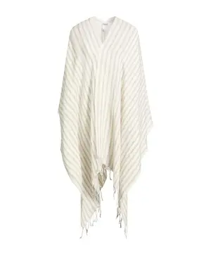 Brunello Cucinelli Striped Cloak - White