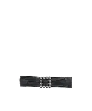 MAISON MARGIELA Solid Color Leather Belt - Black