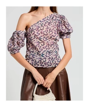 Isabel Marant Étoile One-shoulder Floral Print Top