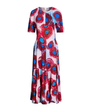Marni Multicolor Flared Dress - Red