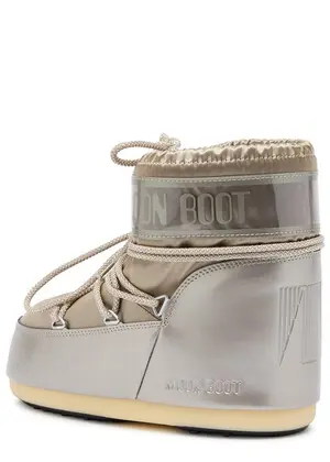 Moon Boot Icon Padded Metallic Satin Snow Boots - Nude